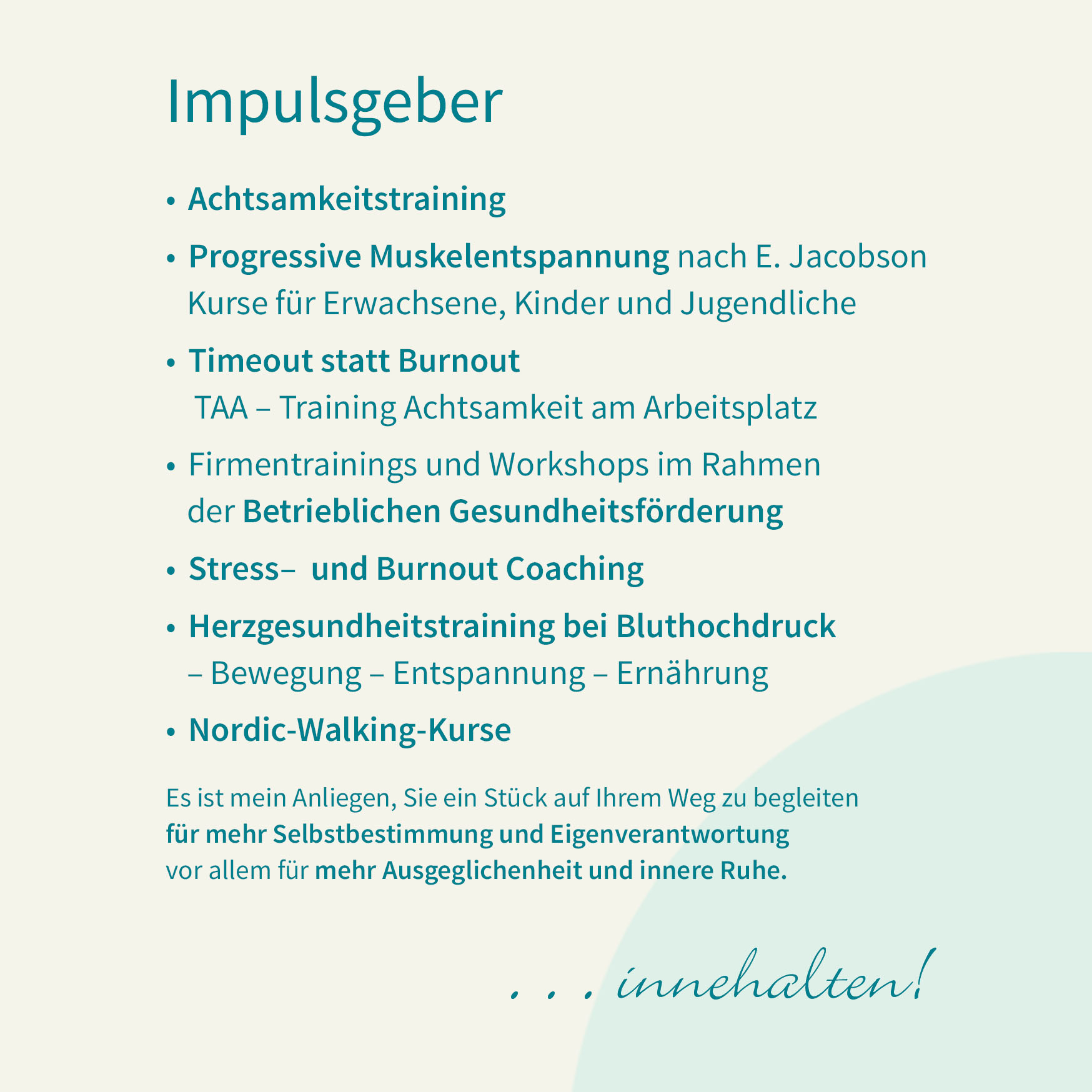 Impulse geben - Patricia Streun